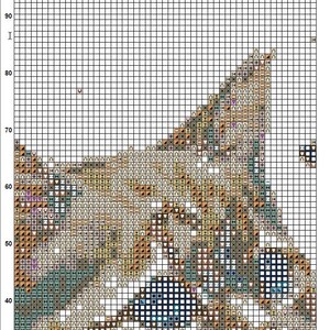Cat Cross Stitch Pattern 44 Instant PDF Download - Kitty Watercolor ...