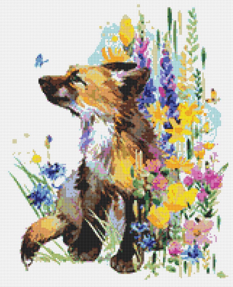 Fox Cross Stitch Pattern 9 Instant PDF Download Fox | Etsy