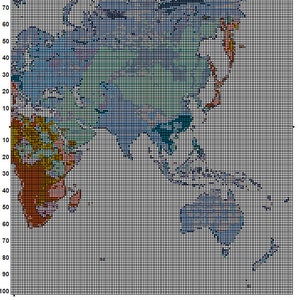 World Map Cross Stitch Pattern 3 Instant PDF Download - Earth ...