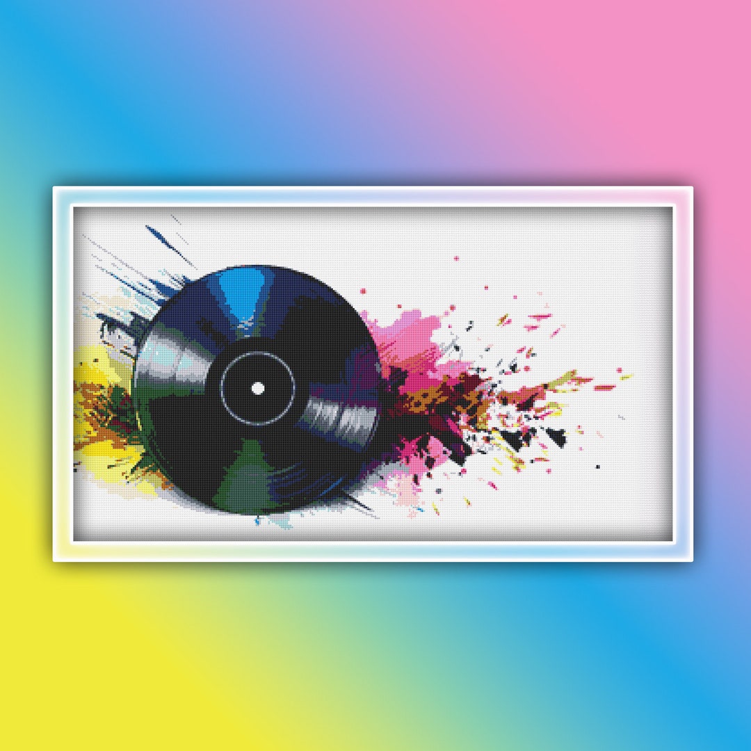 Vinyl Record Cross Stitch Pattern 1 Instant PDF Download - Music ...
