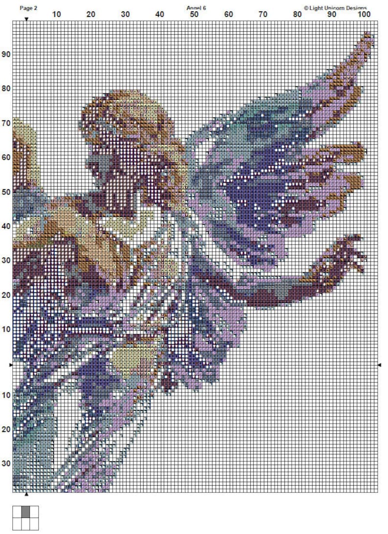 Angel Cross Stitch Pattern 6 Instant PDF Download - Woman Watercolor ...