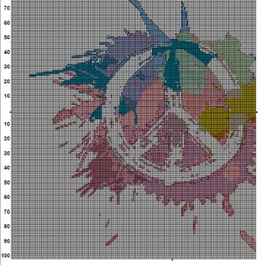 Peace Sign Cross Stitch Pattern 1 Instant PDF Download- Peace Symbol ...