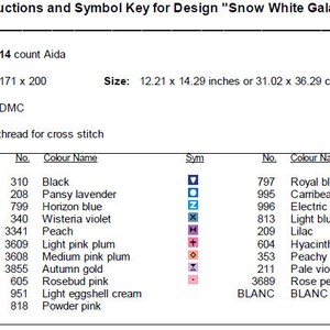 Snow White Galaxy Stitch Pattern Instant PDF Download - Princess ...