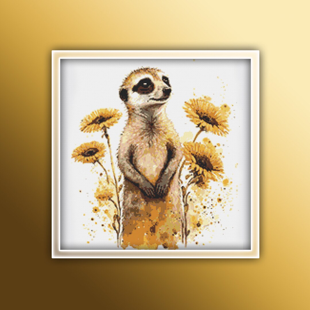 Meerkat Cross Stitch Pattern 10 Instant PDF Download - Watercolor Cross ...
