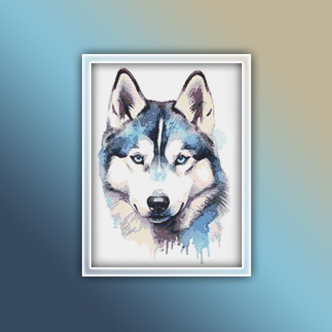 Siberian Husky Cross Stitch Pattern 2 Instant PDF Download - Husky ...