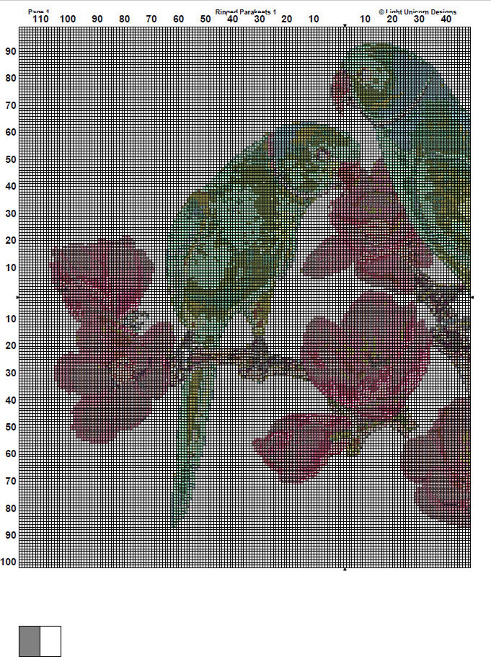 Ringed Parakeets Cross Stitch Pattern 1 Instant PDF Download - Ring ...