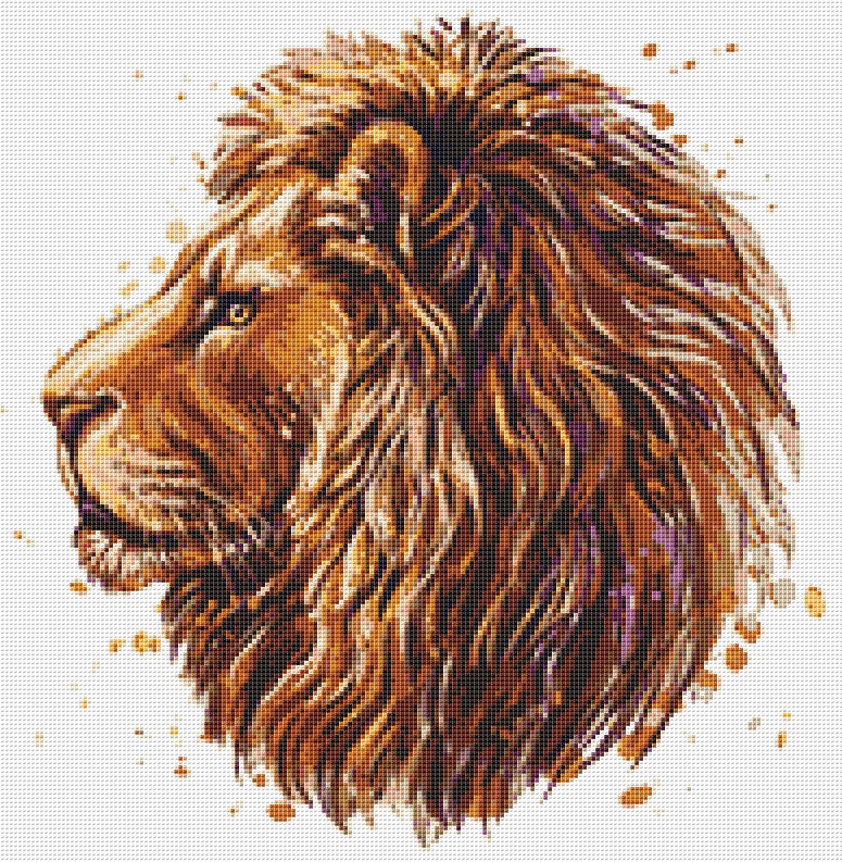 Lion Cross Stitch Pattern 5 Instant PDF Download Lion | Etsy