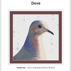 Dove Cross Stitch Pattern Instant PDF Download - Dove Watercolor Cross ...