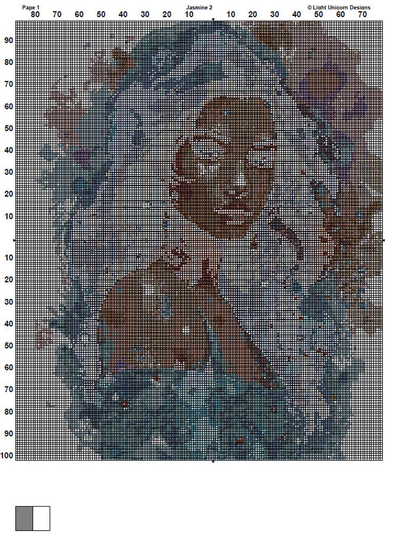 Jasmine Cross Stitch Pattern 2 Instant PDF Download - Princess ...