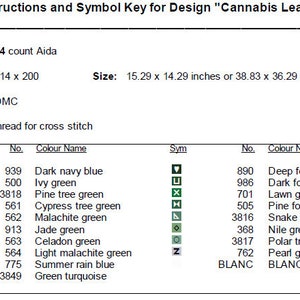 Cannabis Leaf Cross Stitch Pattern 1 Instant PDF Download - Weed ...