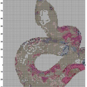 Snake Cross Stitch Pattern 2 Instant PDF Download - White Floral Snake ...