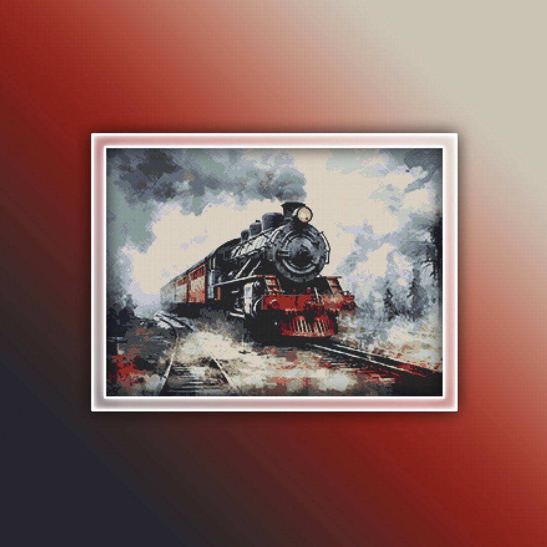 Steam Train Cross Stitch Pattern 3 Instant PDF Download - Steam Train ...