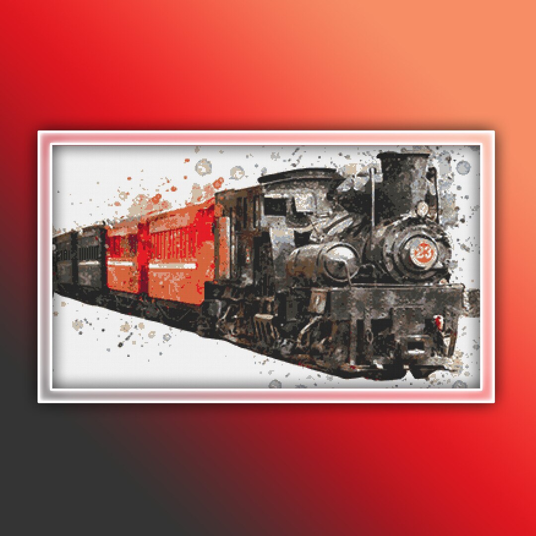 Steam Train Cross Stitch Pattern Instant PDF Download - Steam Train ...