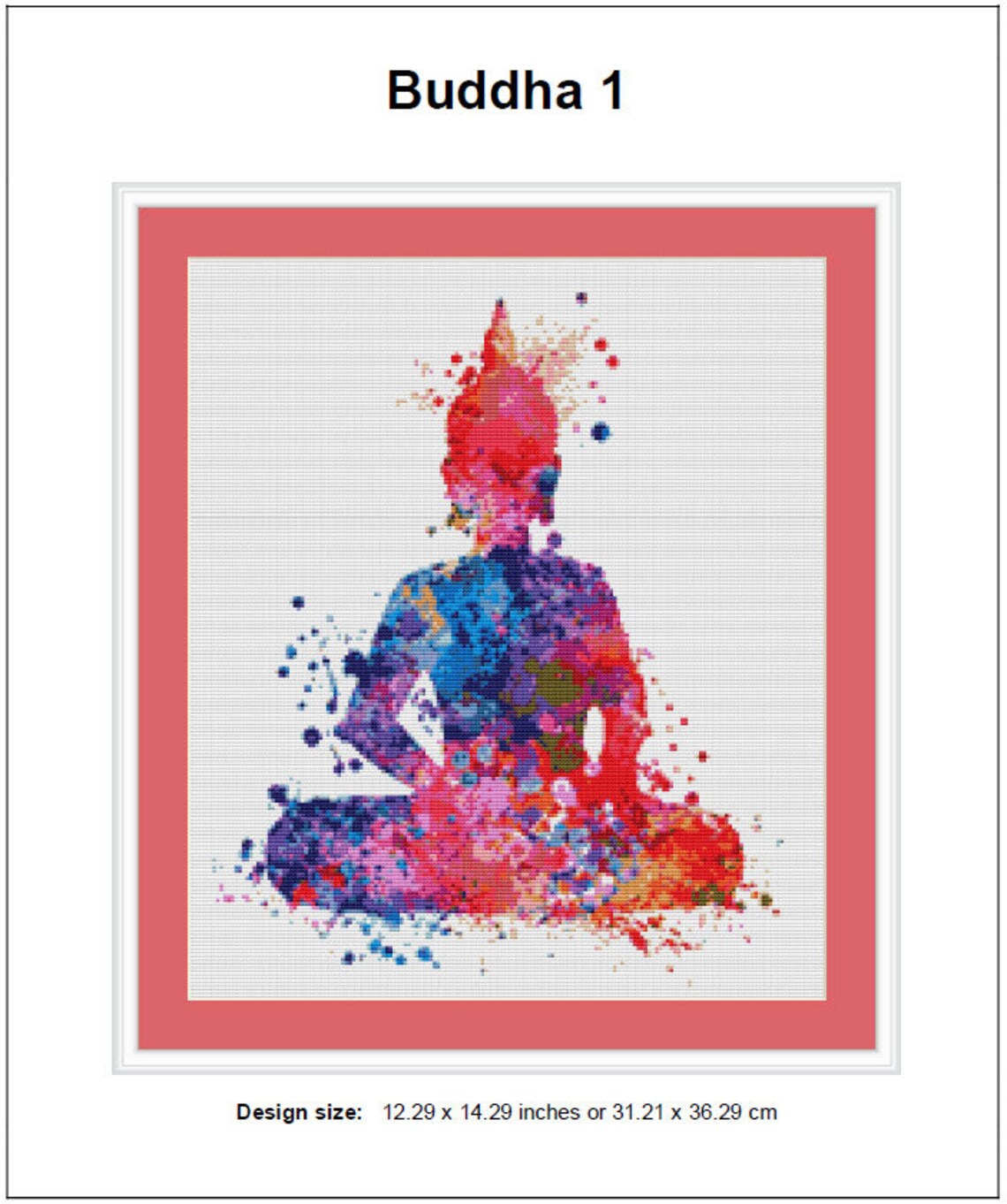 Buddha Cross Stitch Pattern 1 Instant PDF Download - Buddha Watercolor ...