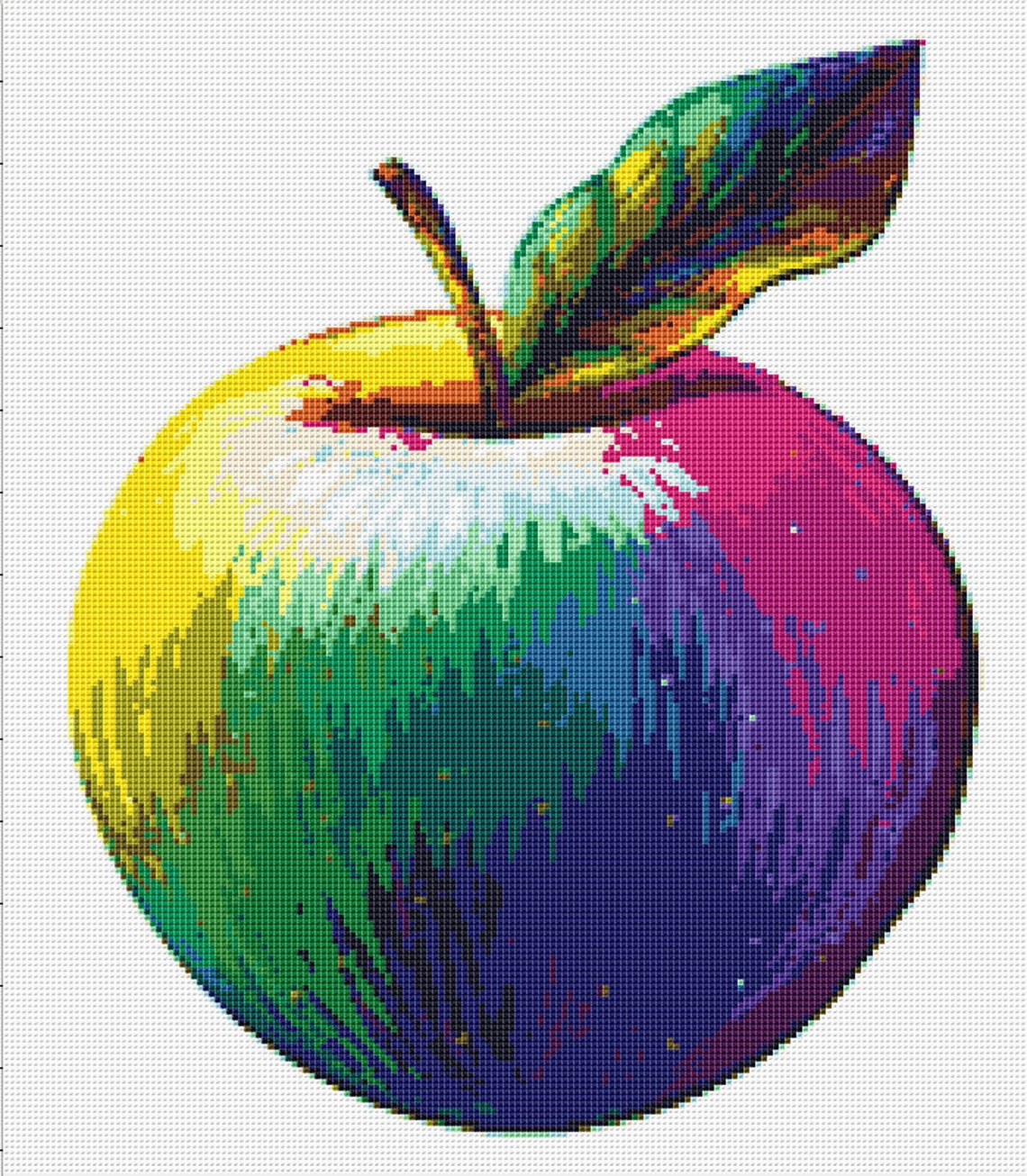 Rainbow Apple Cross Stitch Pattern 1 Instant PDF Download | Etsy