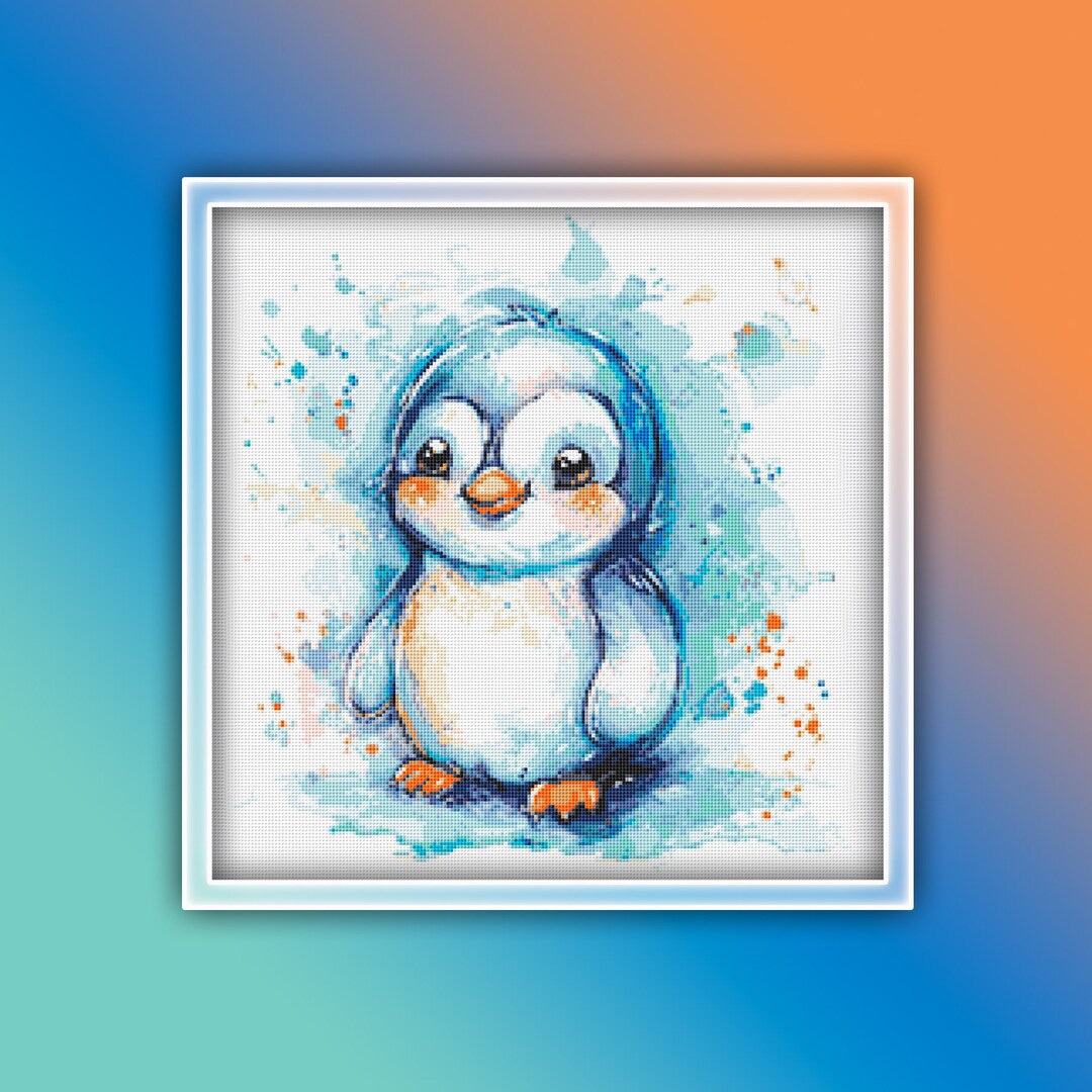 Penguin Cross Stitch Pattern 3 Instant PDF Download - Emperor Penguin ...