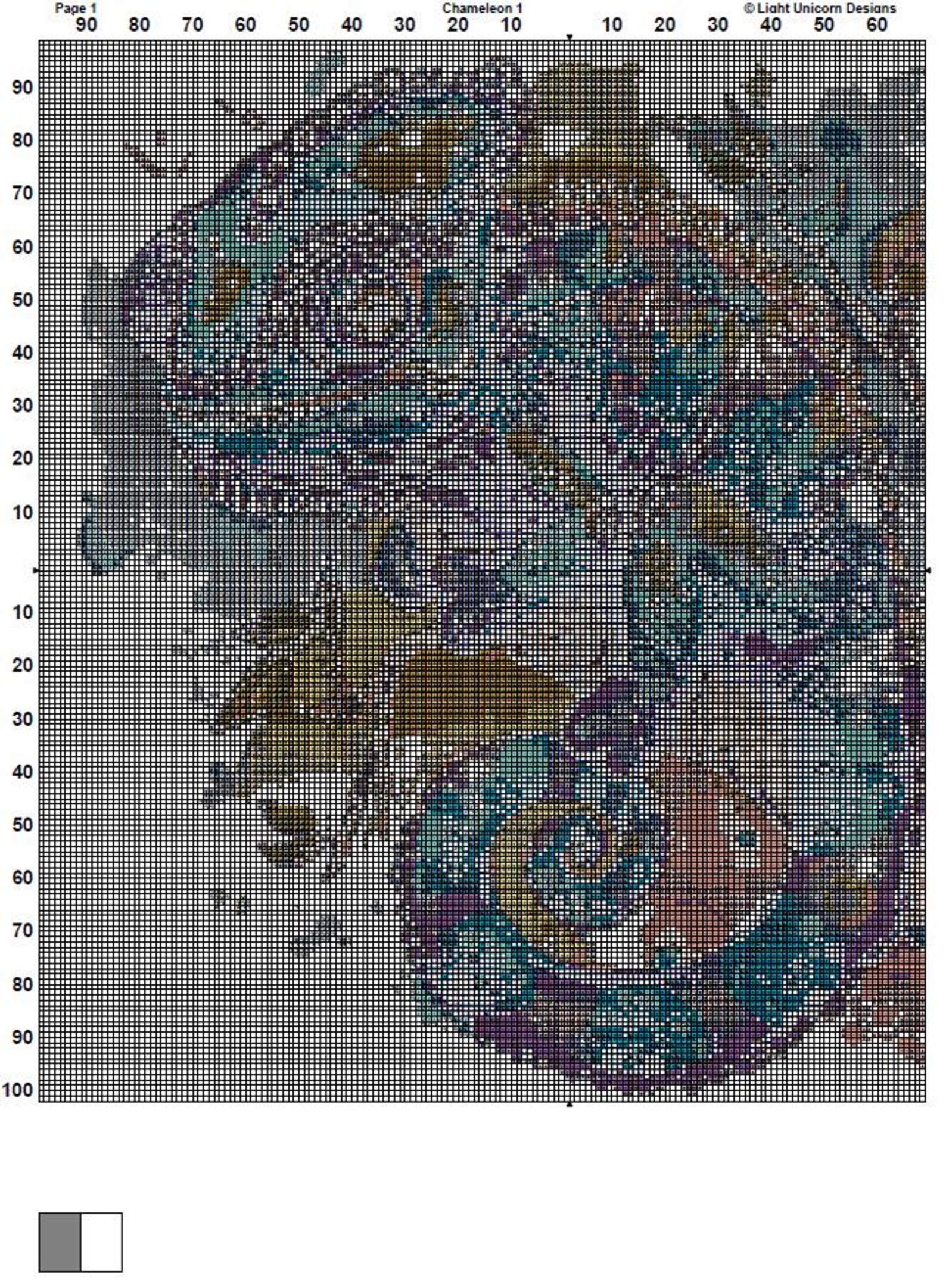 Chameleon Cross Stitch Pattern 1 Instant PDF Download - Chameleon ...