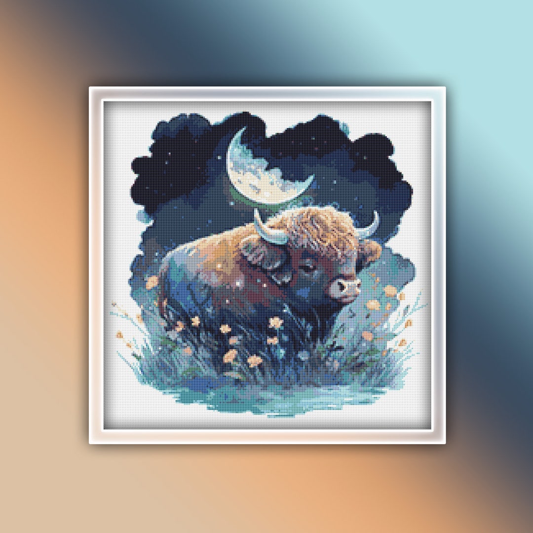 Buffalo Cross Stitch Pattern 1 Instant PDF Download - Watercolor Cross ...