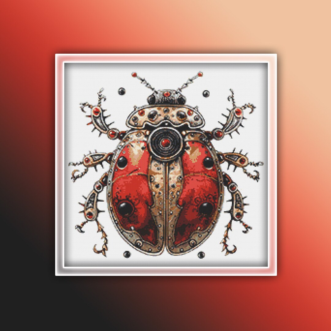 Steampunk Ladybird Cross Stitch Pattern 1 Instant PDF Download ...