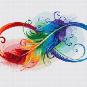 Infinity Feather Cross Stitch Pattern 1 Instant PDF Download - Etsy