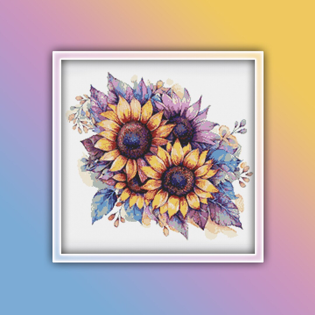 Sunflowers Cross Stitch Pattern 3 Instant PDF Download | Sunflower ...