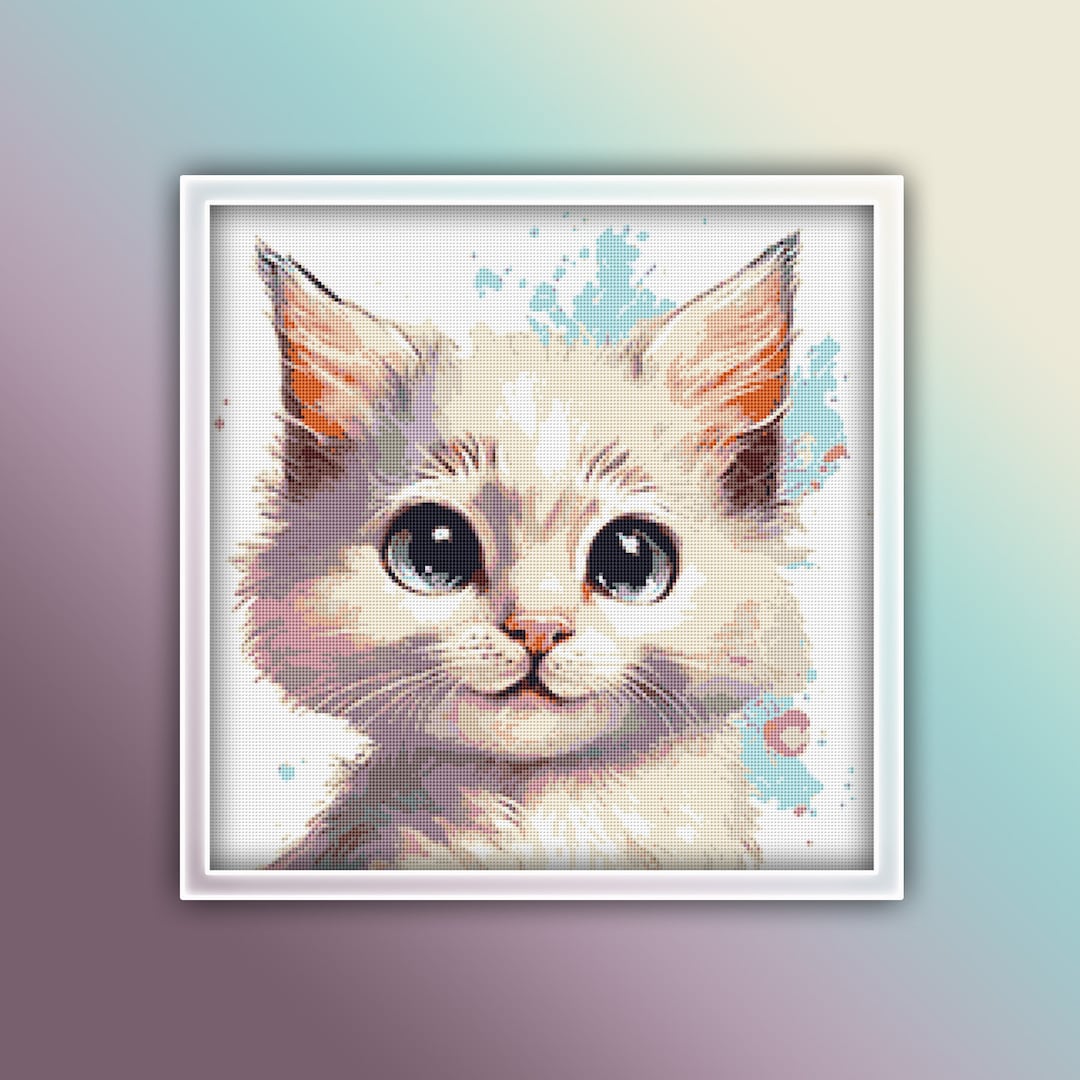 Cat Cross Stitch Pattern 30 Instant PDF Download - Kitty Watercolor ...