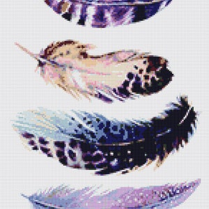 Feathers Cross Stitch Pattern 7 Instant PDF Download Feather - Etsy