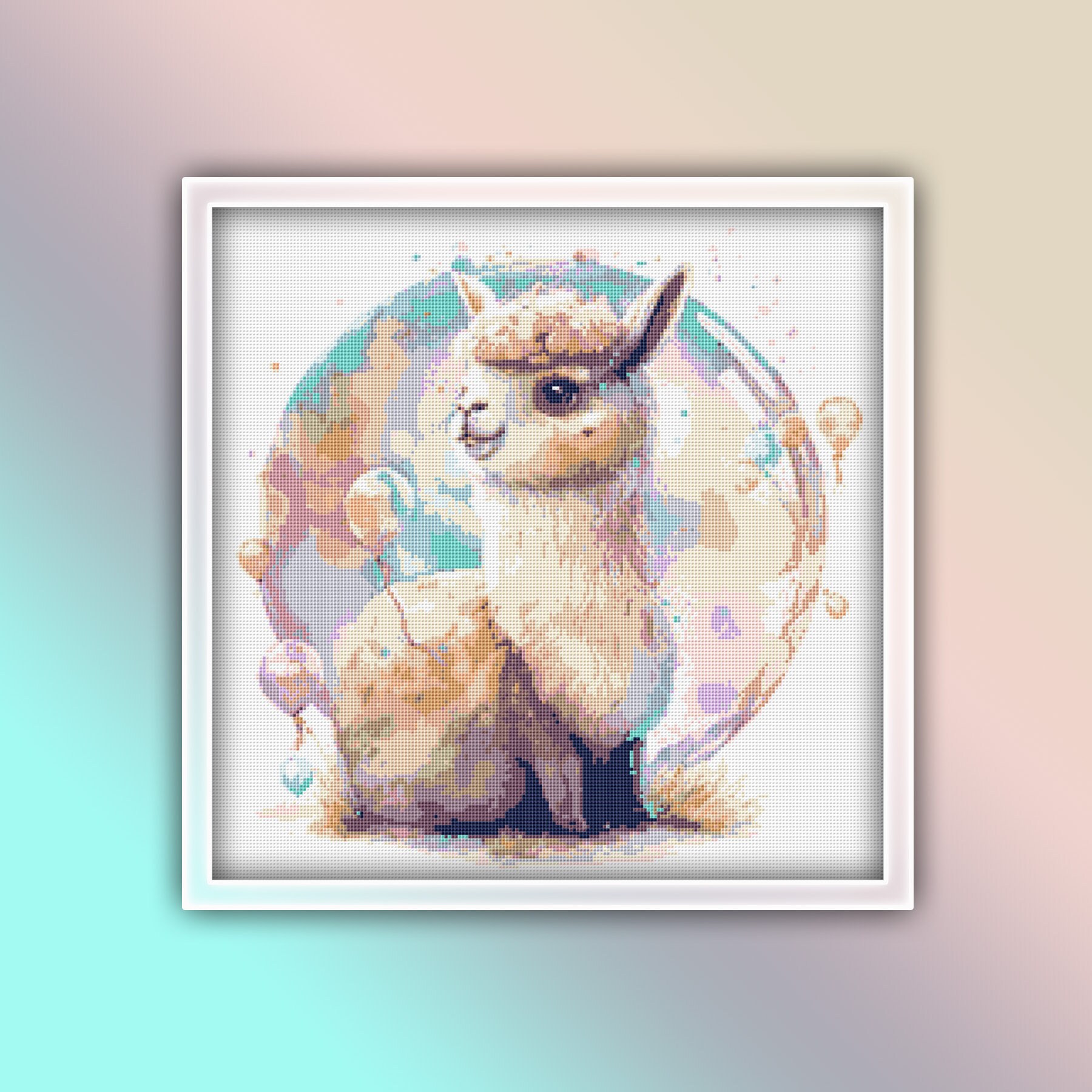 Llama Cross Stitch Pattern 17 Instant PDF Download - Llama Watercolor ...