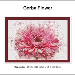 Gerba Flower Cross Stitch Pattern Instant PDF Download - Gerbera Flower ...