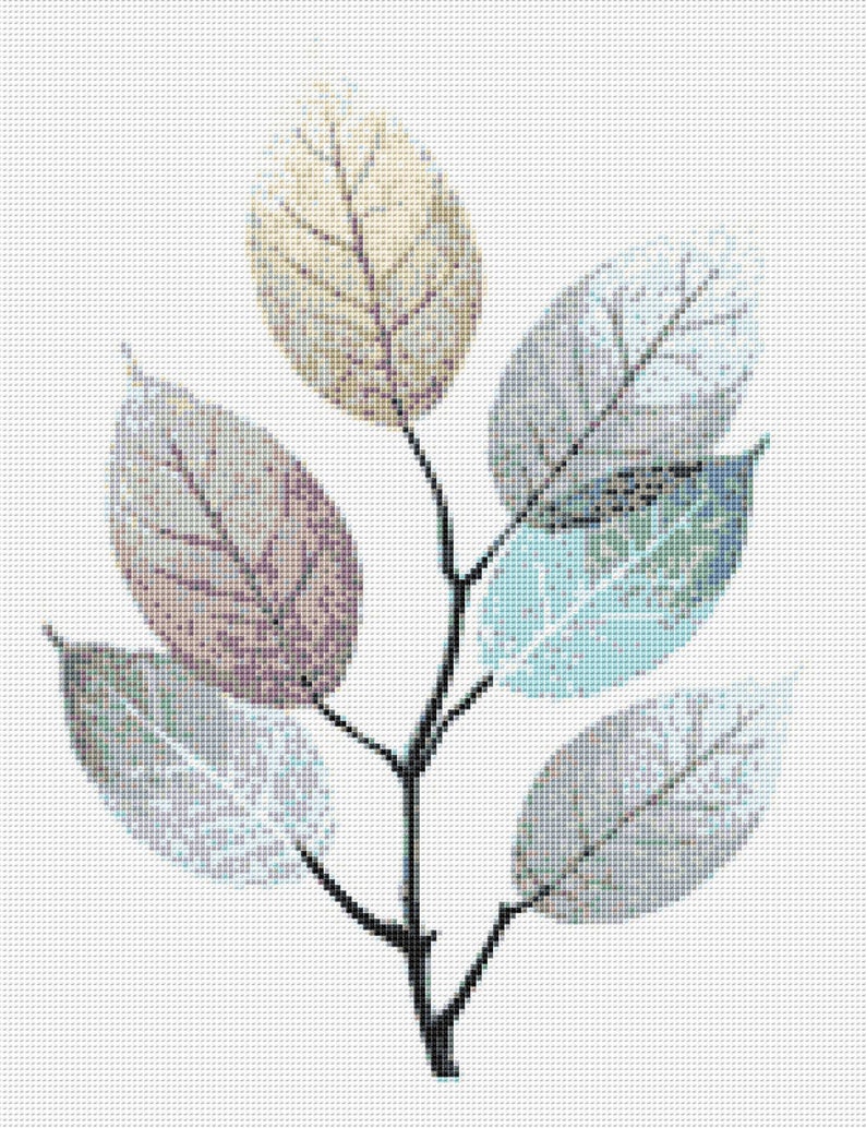 Leaves Cross Stitch Pattern Instant PDF Download Leaves | Etsy