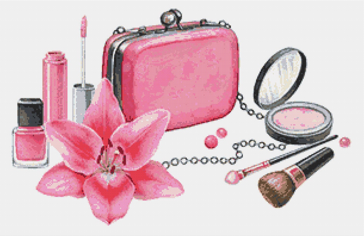 Makeup Cross Stitch Pattern 2 Instant PDF Download Cosmetics - Etsy