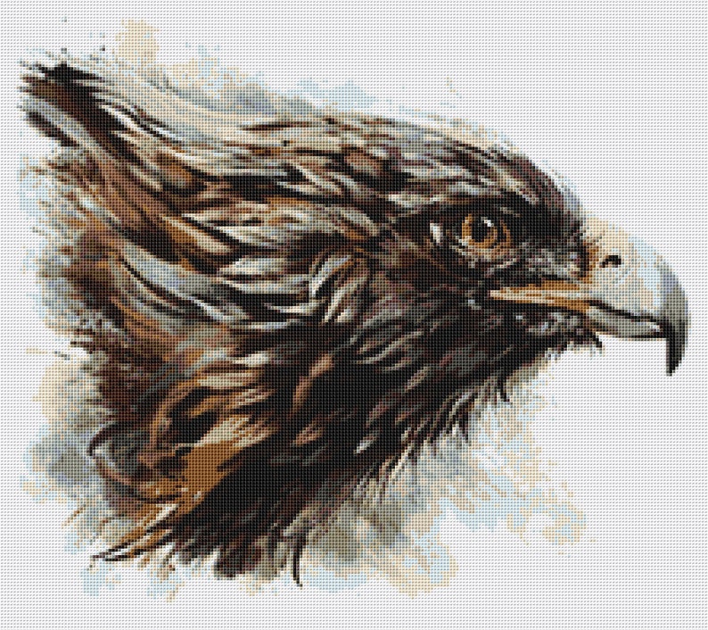 Hawk Cross Stitch Pattern 1 Instant Download Instant PDF | Etsy