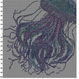 Jellyfish Cross Stitch Pattern 1 Instant PDF Download - Sea Jellies ...