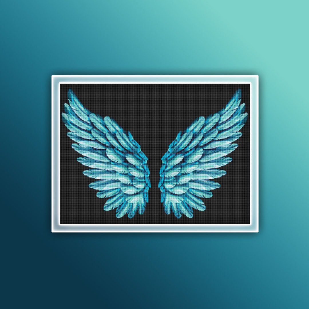Blue Wings Stitch Pattern Instant PDF Download - Watercolor Cross ...