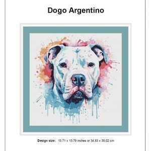 Dogo Argentino Cross Stitch Pattern Instant PDF Download - Mastiff Dog ...