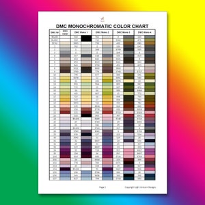 DMC Thread Charts PDF Instant Download | Cross Stitch Chart |DMC ...