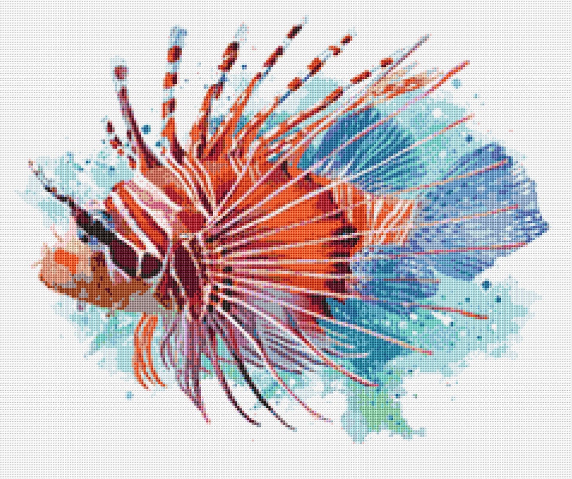 Lion Fish Cross Stitch Pattern 2 Instant Download Instant PDF - Etsy
