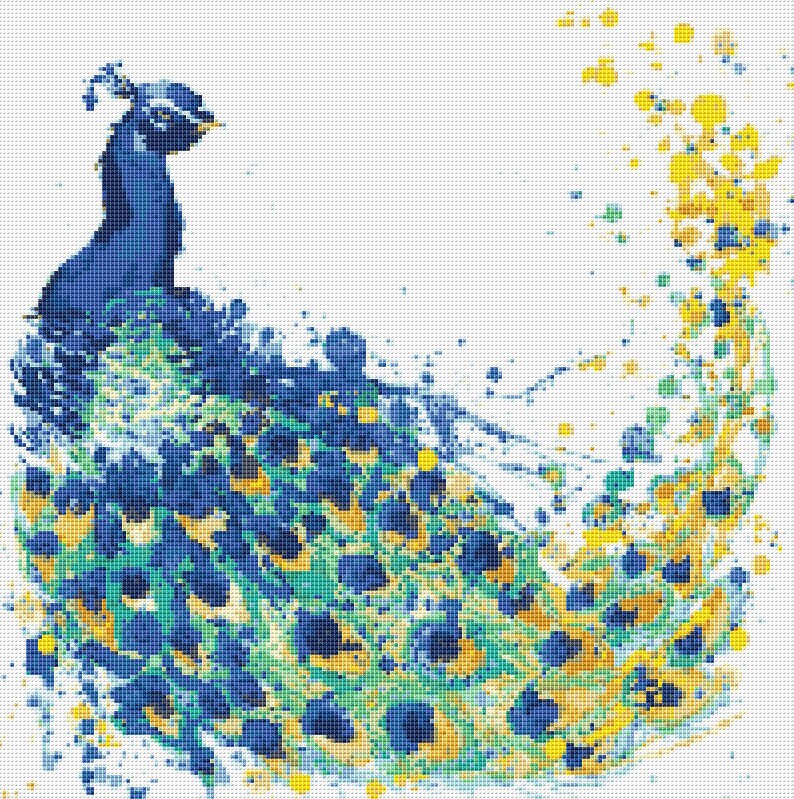 Peacock Cross Stitch Pattern 7 Instant PDF Download Peacock - Etsy