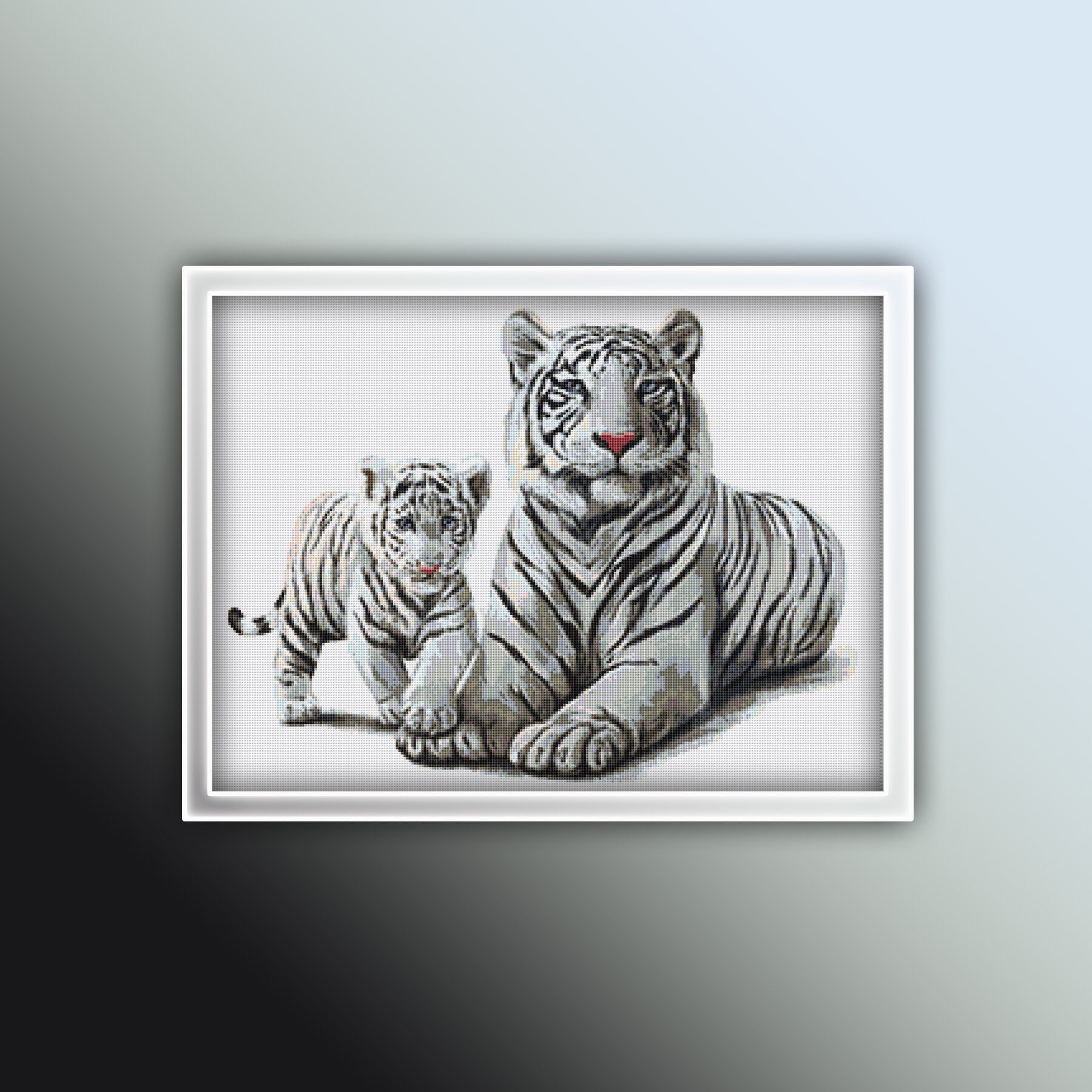 White Tigers Cross Stitch Pattern 1 Instant PDF Download - Tiger ...