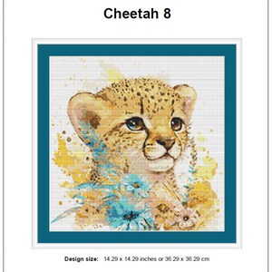 Cheetah Cross Stitch Pattern 8 Instant PDF Download - Cheetah ...