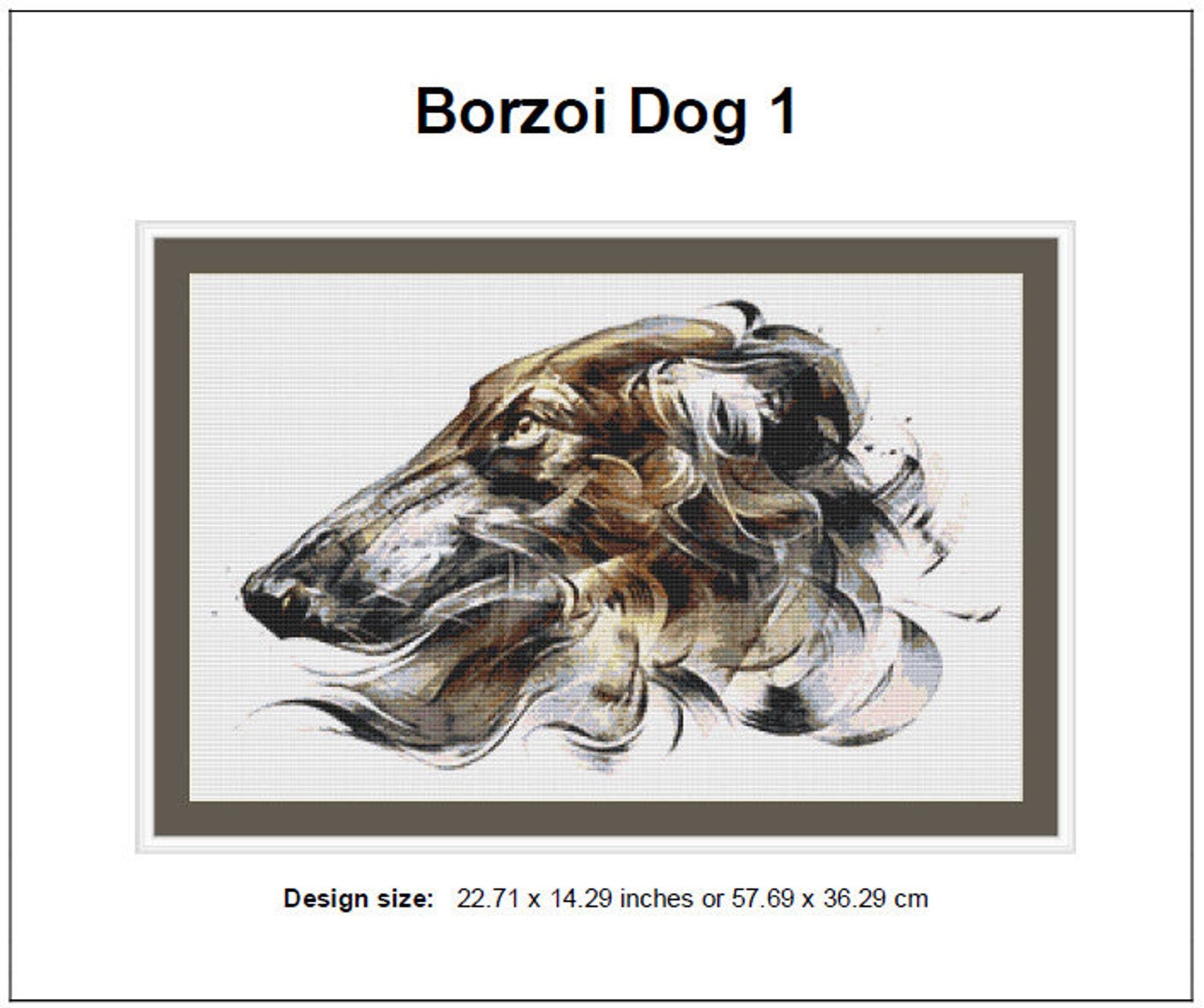 Borzoi Dog Cross Stitch Pattern 1 Instant PDF Download - Russian ...