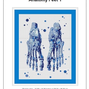 Anatomy Feet Cross Stitch Pattern 1 Instant PDF Download - Bone ...