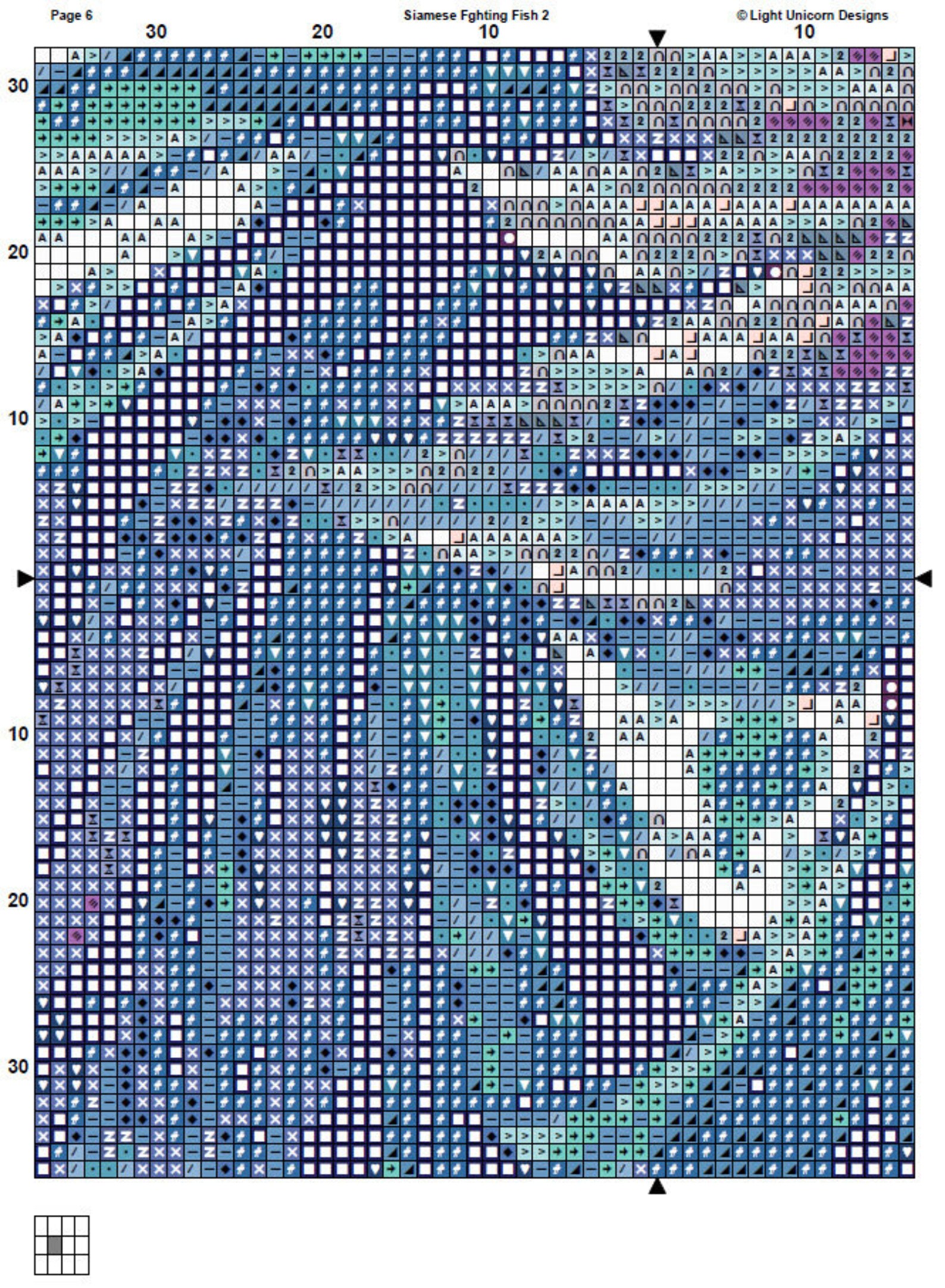 Siamese Fighting Fish Cross Stitch Pattern 2 Instant PDF Download ...