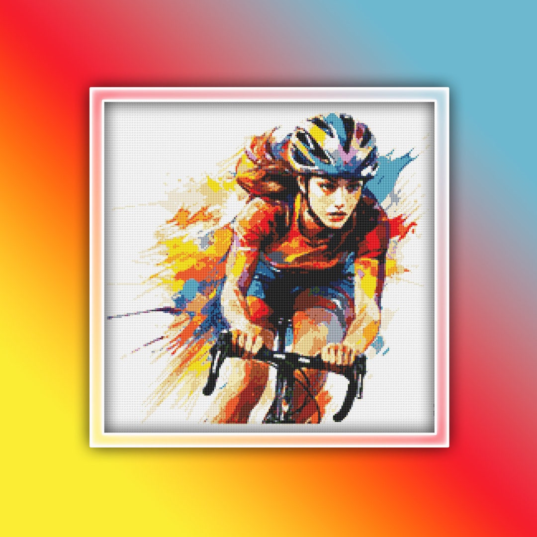 Cyclist Cross Stitch Pattern 8 Instant Download Instant PDF Download ...