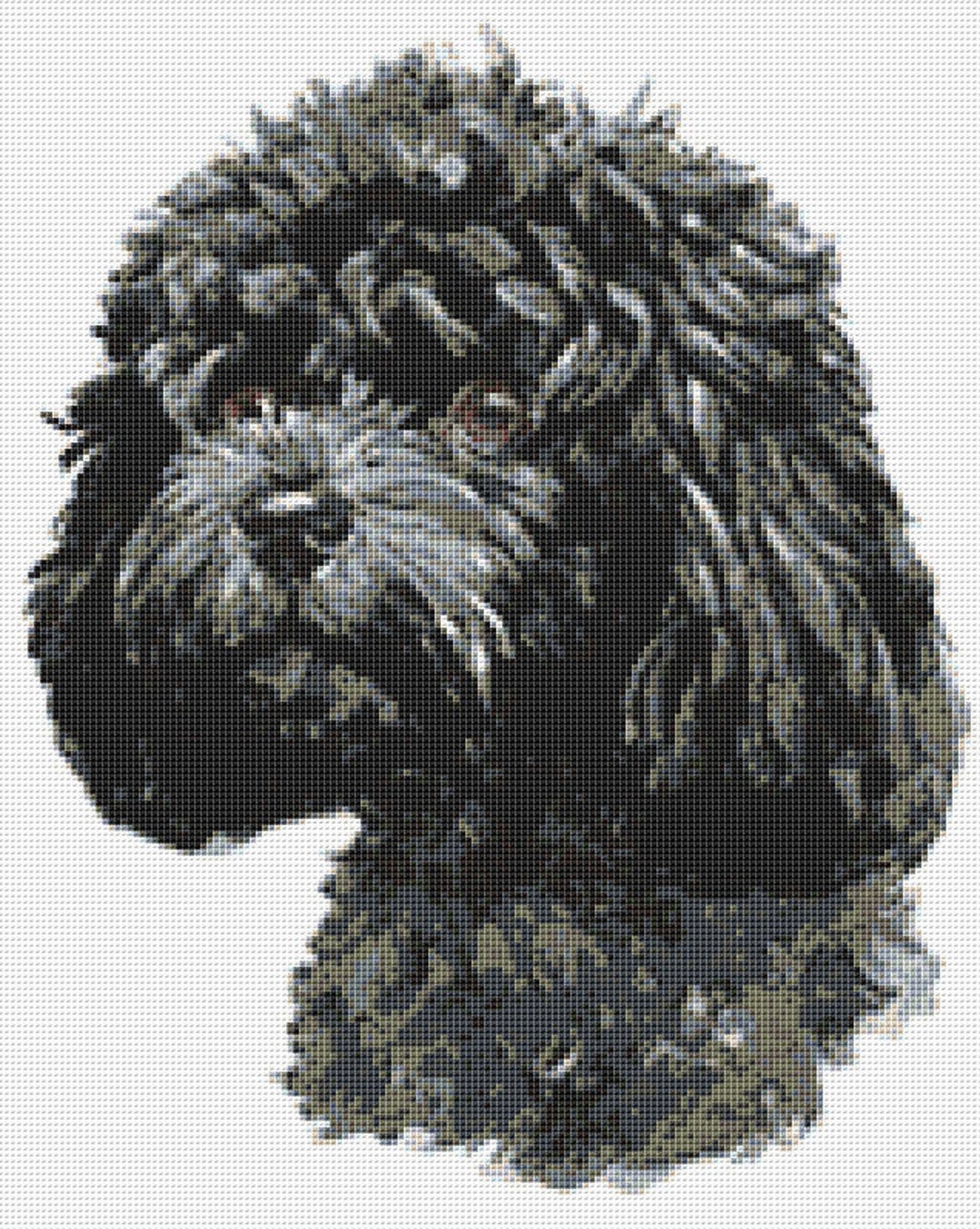 Black Poodle Cross Stitch Pattern Instant PDF Download Brown - Etsy