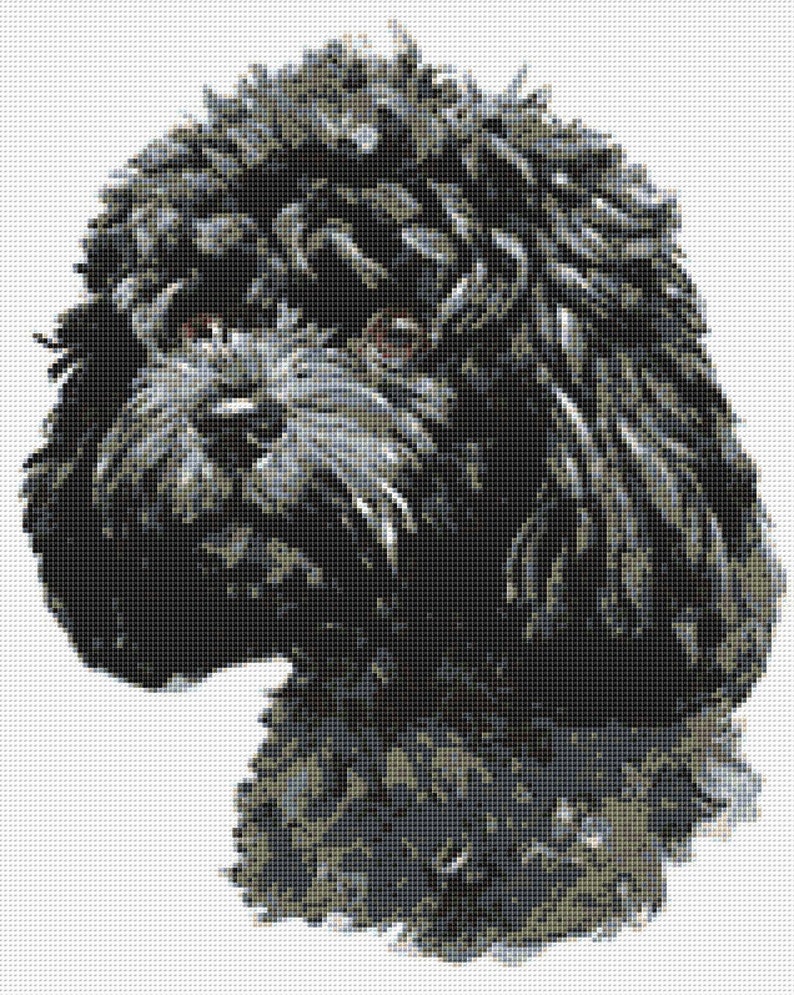 Black Poodle Cross Stitch Pattern Instant PDF Download Brown - Etsy