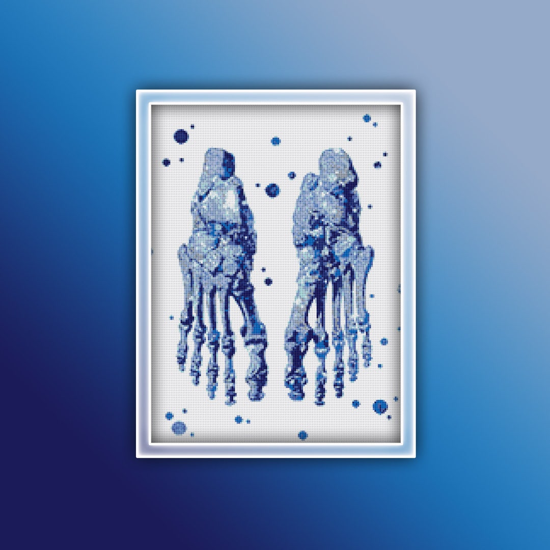 Anatomy Feet Cross Stitch Pattern 1 Instant PDF Download - Bone ...