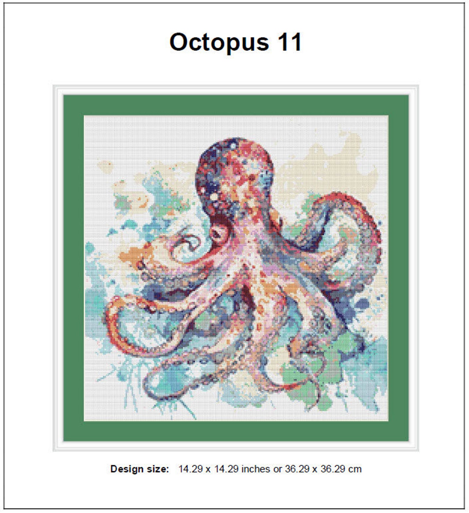 Octopus Cross Stitch Pattern 11 Instant PDF Download - Octopus ...