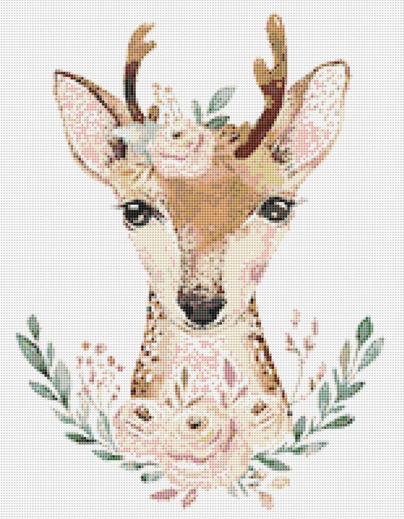 Baby Deer Cross Stitch Pattern 1 Instant Download Instant PDF | Etsy