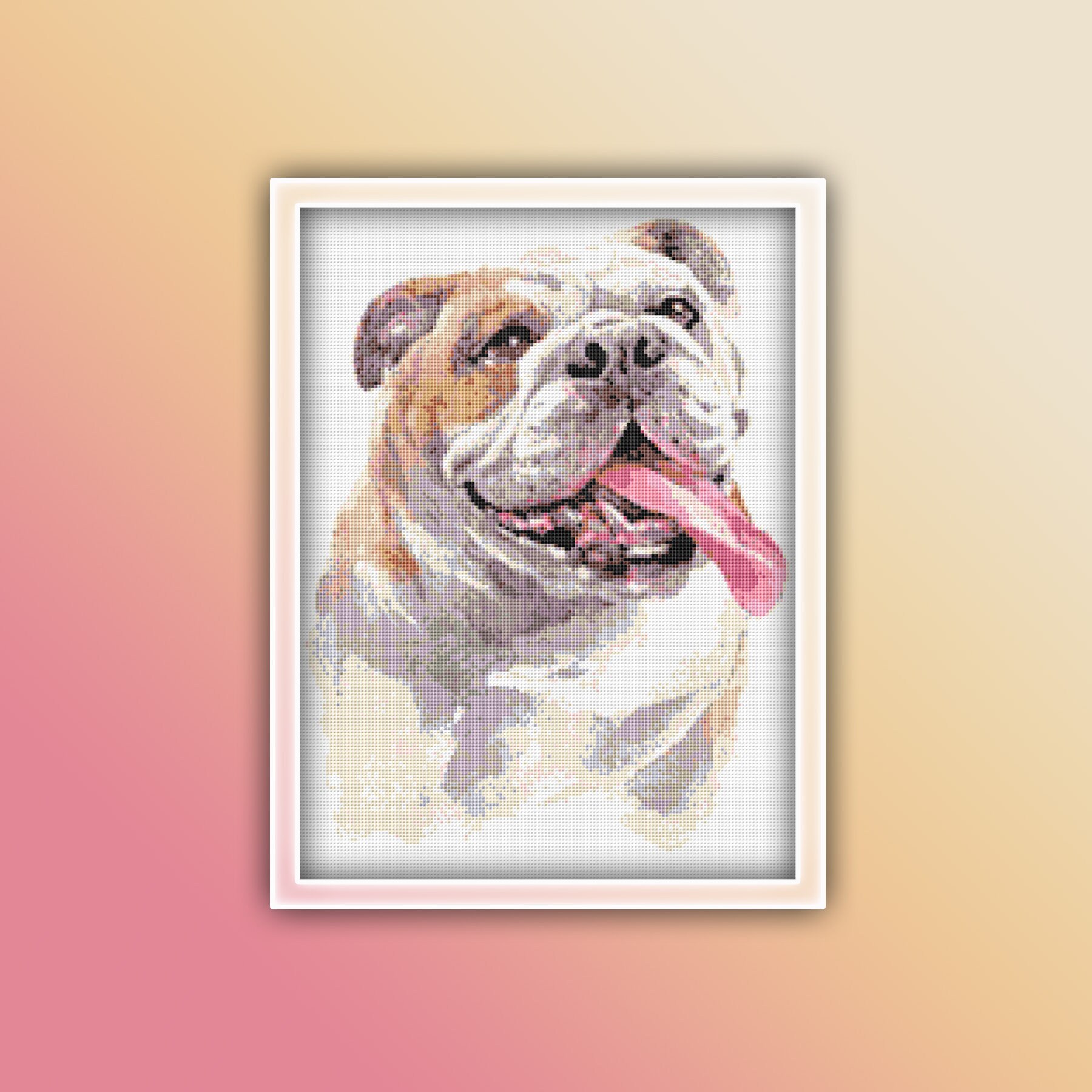 Bulldog Cross Stitch Pattern 2 Instant PDF Download Bulldog | Etsy